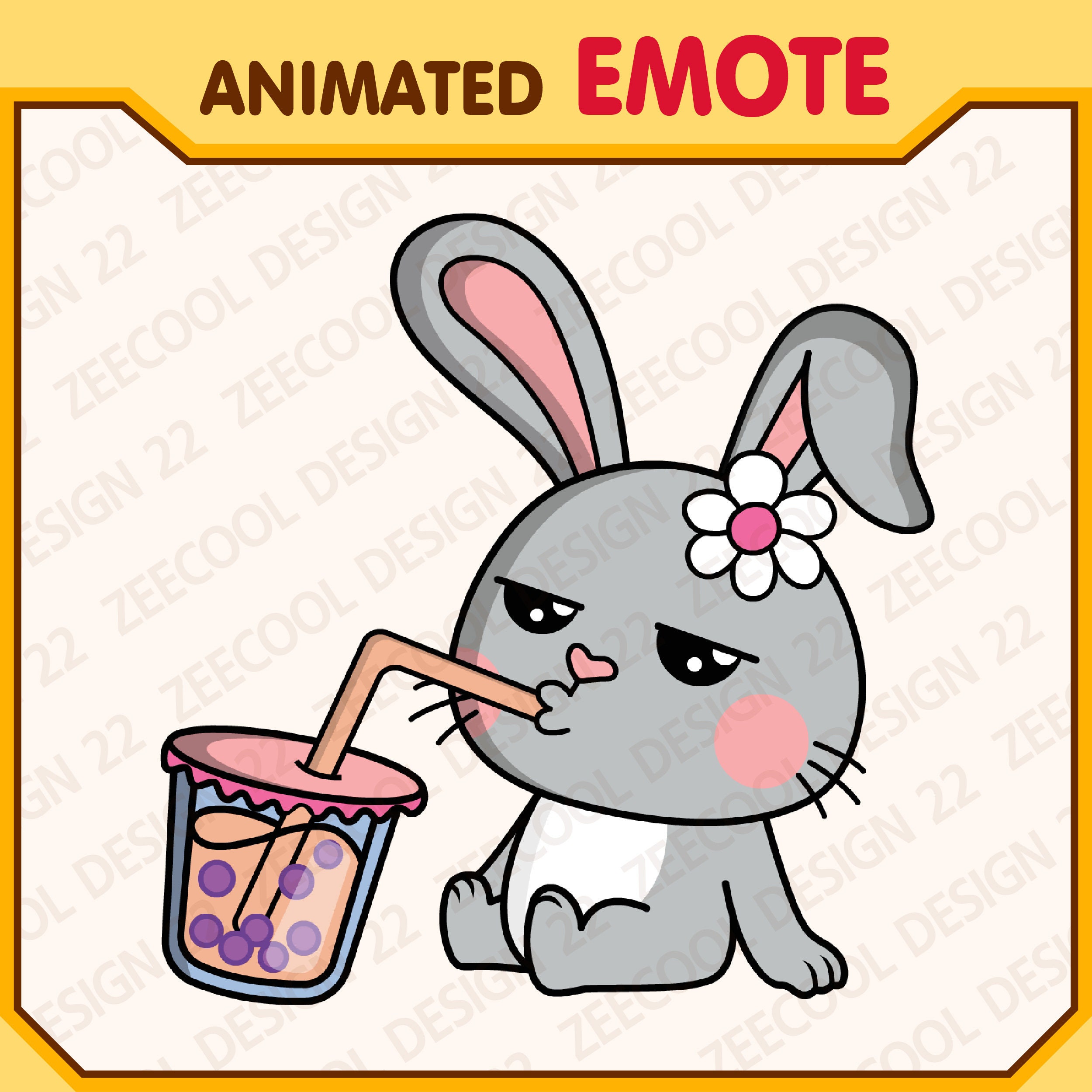 Animated Twitch Emote, Cute Bunny Emote, Cute Rabbit Emote, Cute Emote ...