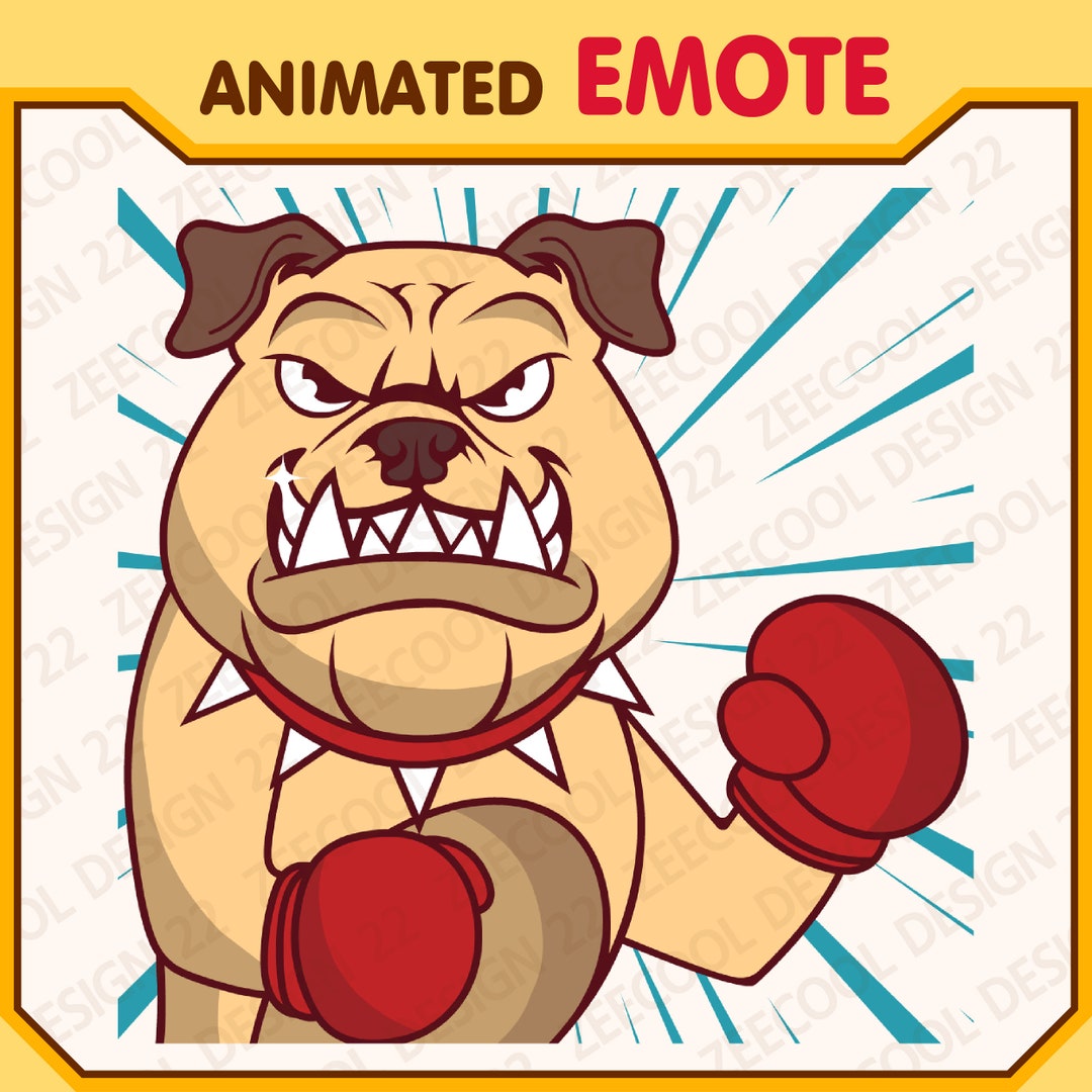 Animated Twitch Emote, Fight Like Bulldog Emote, Animal Emote, Cute Pug ...