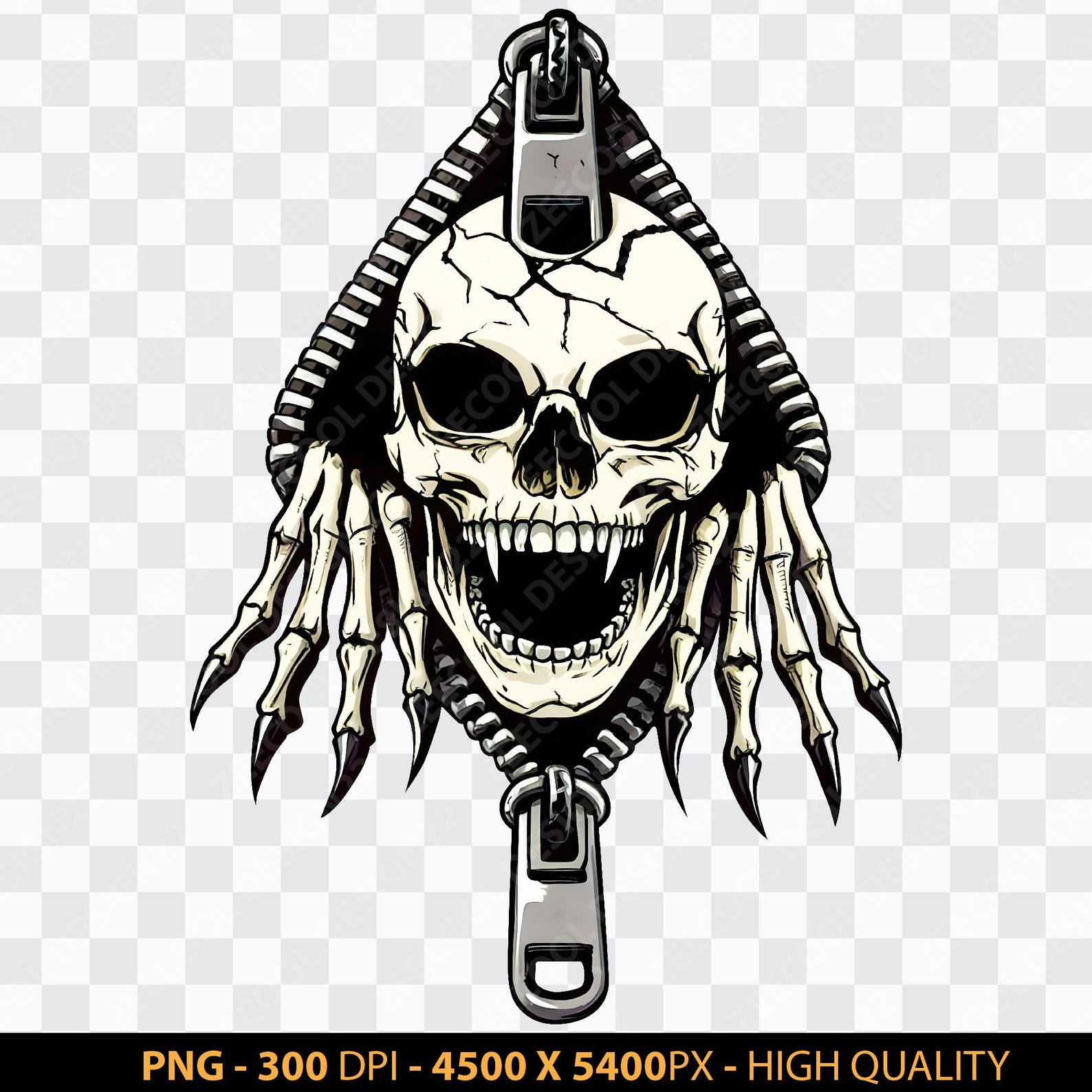 Skull Rip Open Zipper Shirt PNG, Skull Rip Open Shirt Png, Skull Png ...