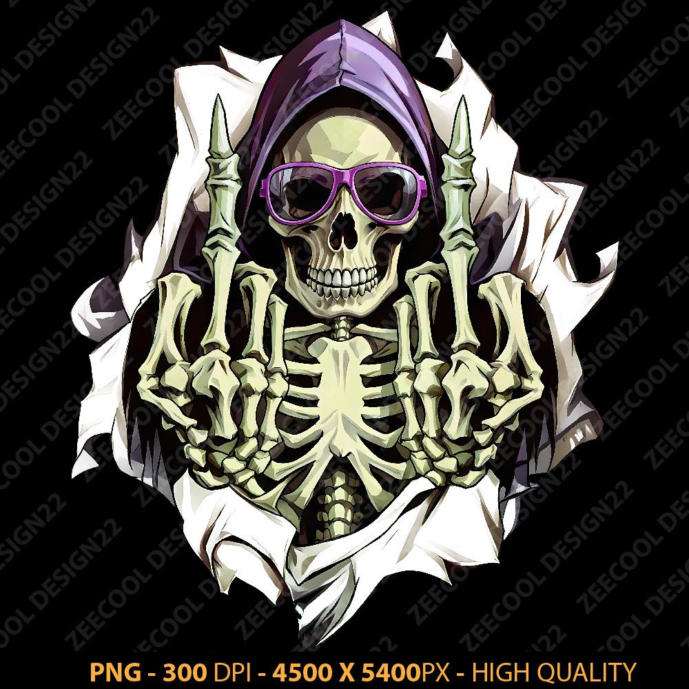 Skull Rip Open Shirt PNG, Skull Middle Finger Png, Ripped Skull Png ...