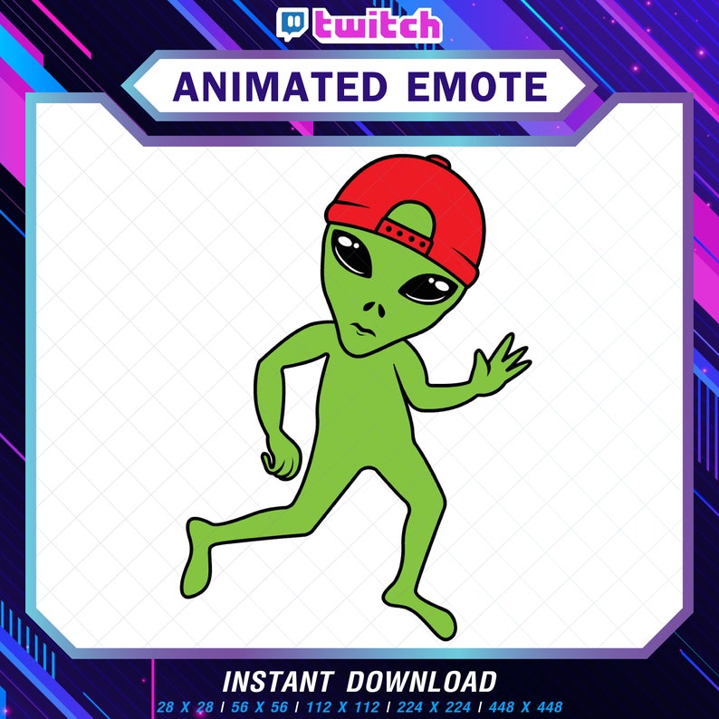 Animated Twitch Emote, Dancing Alien Emote, Dance Emote, Green Man ...