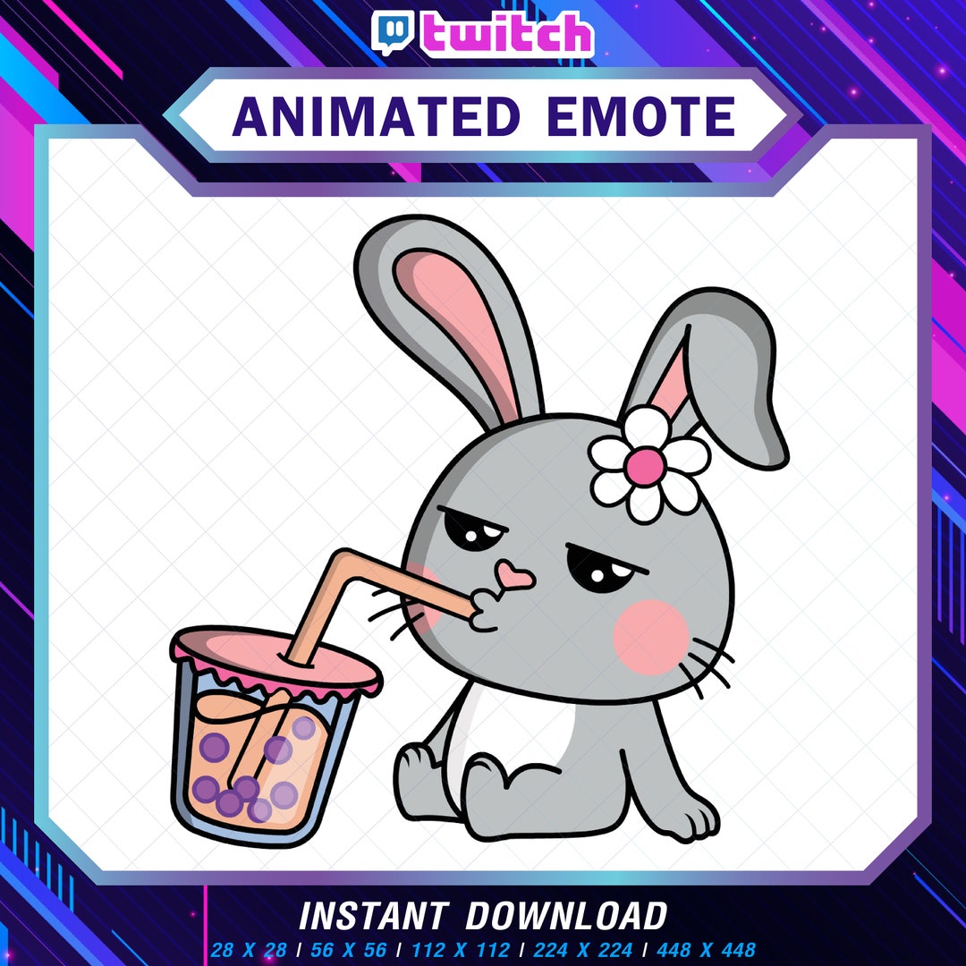 Animated Twitch Emote, Cute Bunny Emote, Cute Rabbit Emote, Cute Emote ...