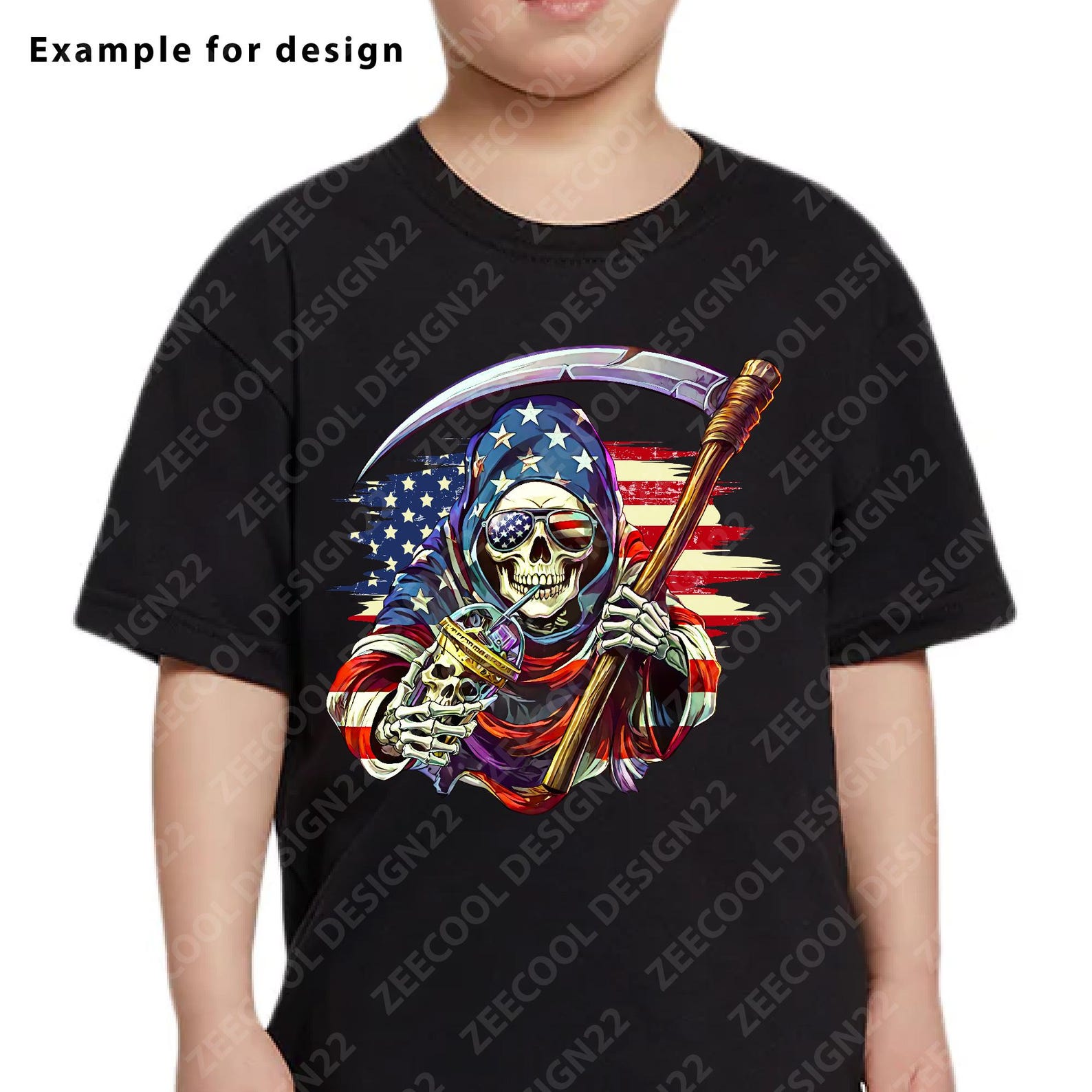 Coffee Grim Reaper Usa Flag PNG, Grim Reaper US Flag Png, Skeleton Png ...