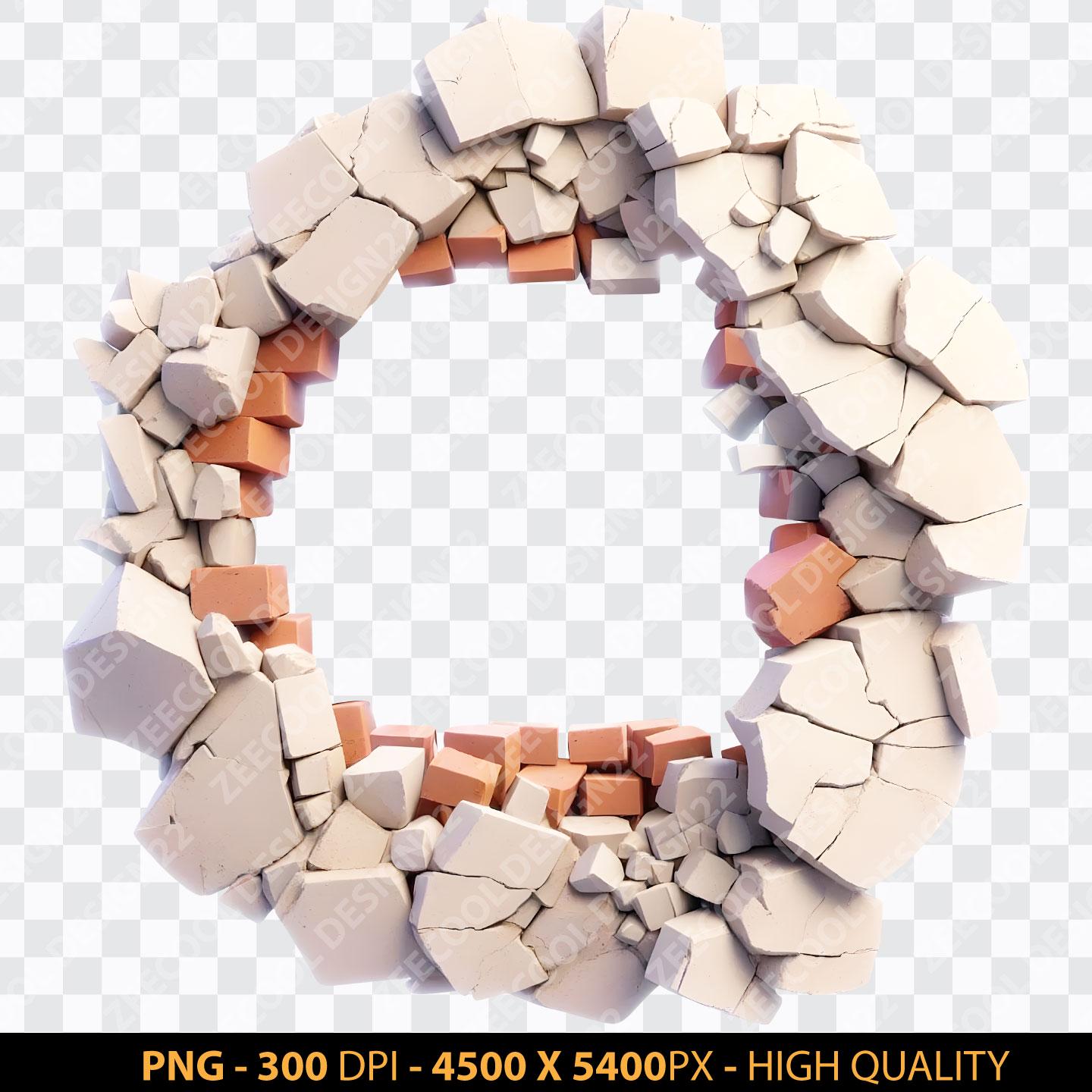 3D Cracked Wall PNG, Cracked Hole Wall Break, Hole in Wall Png, 3D Hole ...