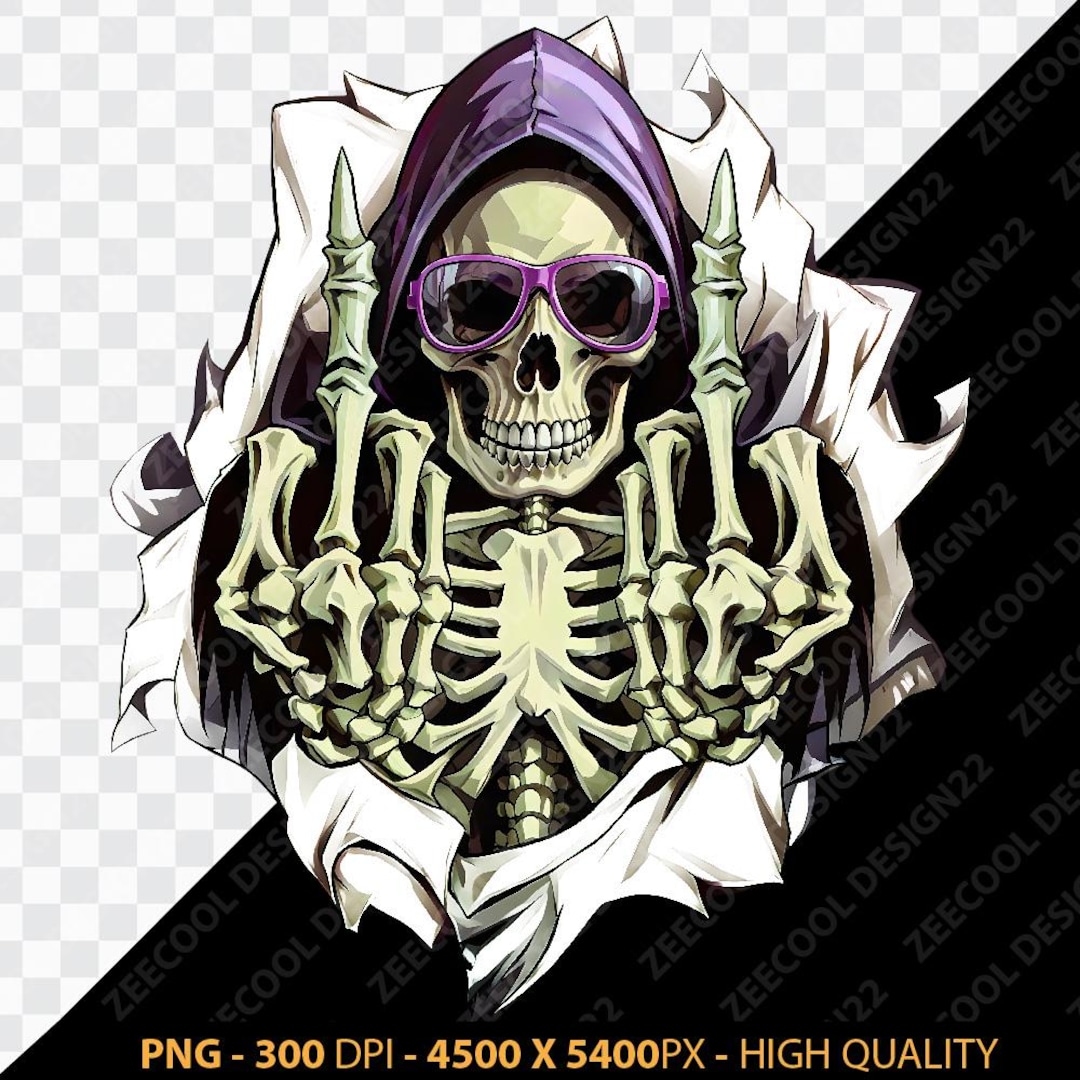 Skull Rip Open Shirt PNG, Skull Middle Finger Png, Ripped Skull Png ...