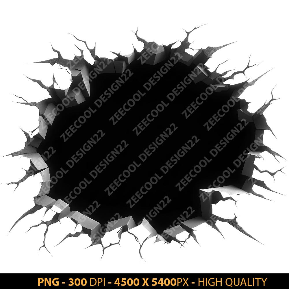 3D Cracked Wall PNG, 3D Hole in Cracked Wall Png, Cracked Wall Png ...