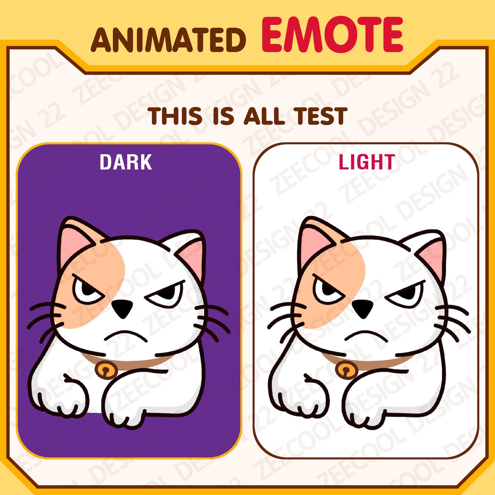Animated Twitch Emote, Shaking Head Emote, Cute White Cat Emote, Cute ...