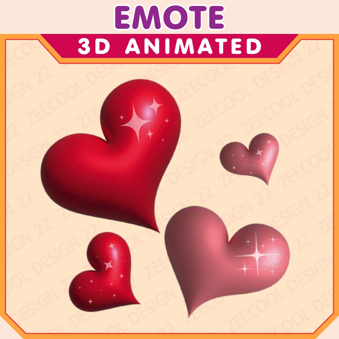 Animated Twitch Emote, Red Heart Emote, Pink Heart Emote, Cute Emote ...