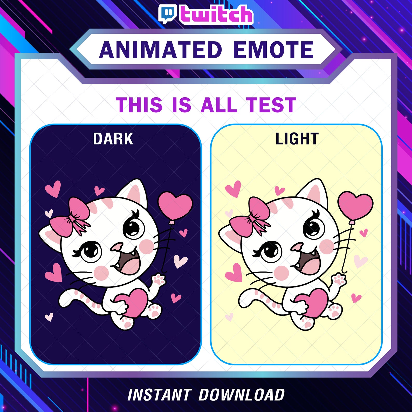 Animated Twitch Emote, Cute Kitty Emote, Animated Emote, Twitch Emote ...
