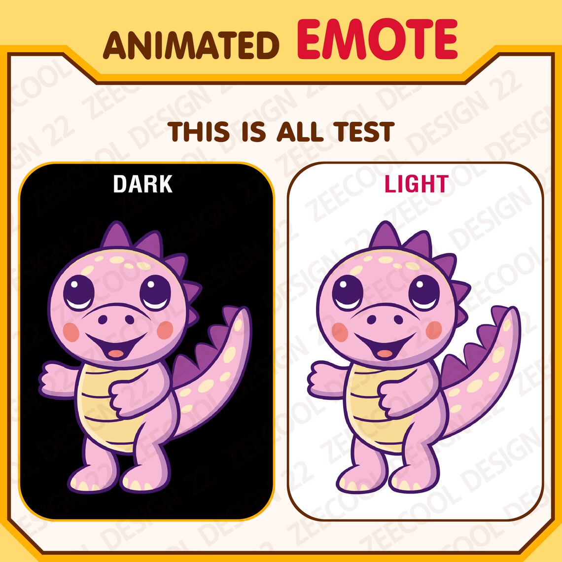 Animated Twitch Emote, Dancing Dinosaur Emote, Pink Dino Emote, Cute ...