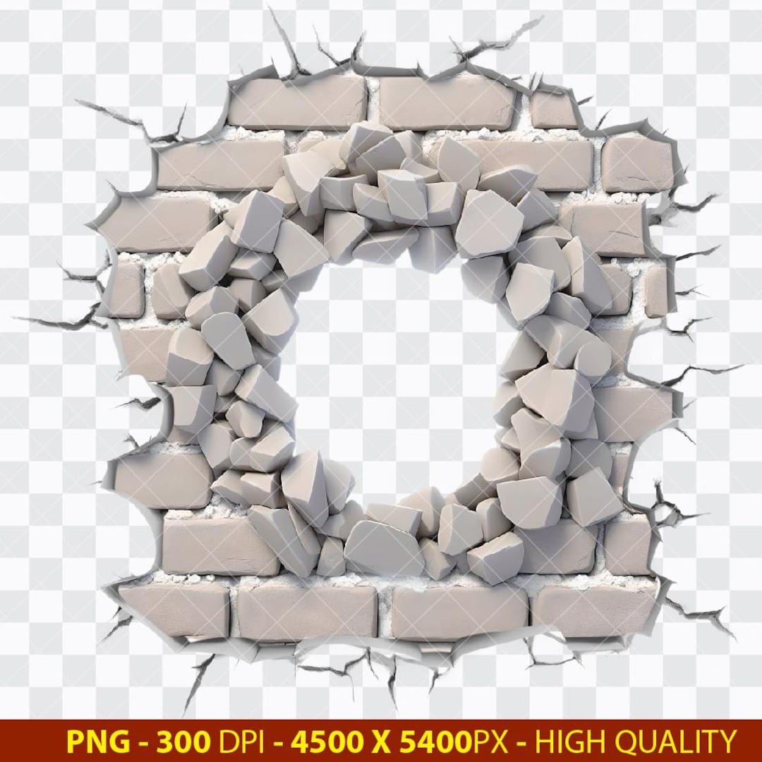 3D Cracked Wall PNG, Hole in Wall Png, Cracked Wall Png, 3D Hole in ...