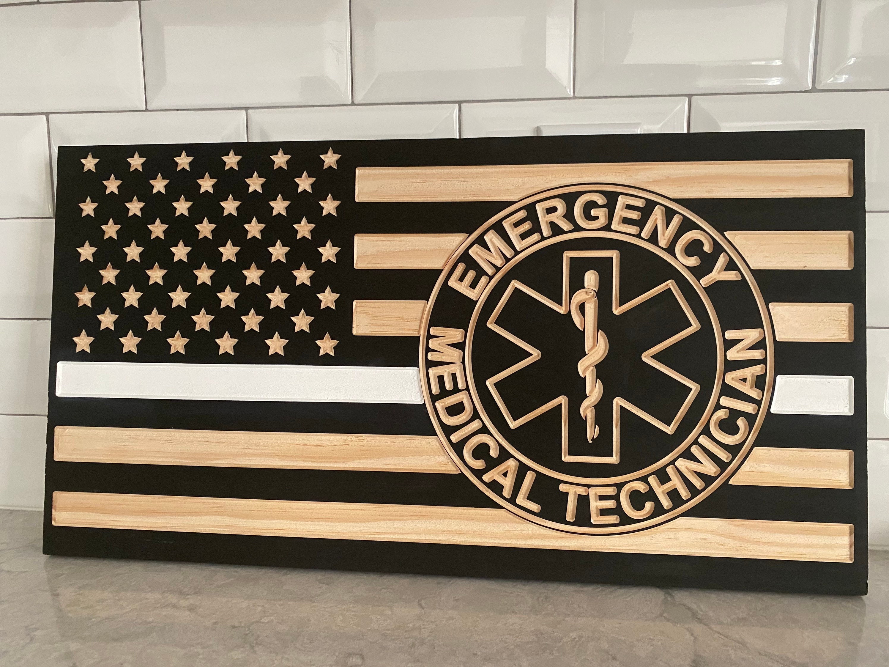 Paramedic EMT Gift First Responder Flag Wall Decor - Etsy