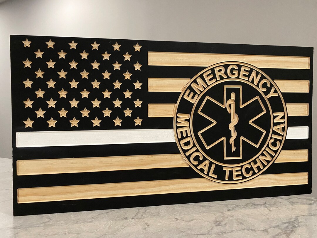 Paramedic EMT Gift First Responder Flag Wall Decor - Etsy