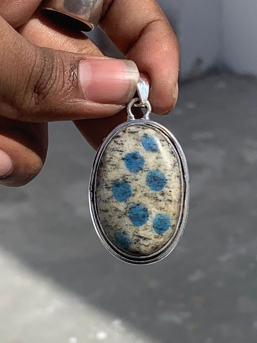 Buy Natural K2 Jespar Gemstone Pendants,925 Sterling Silver Plated ...