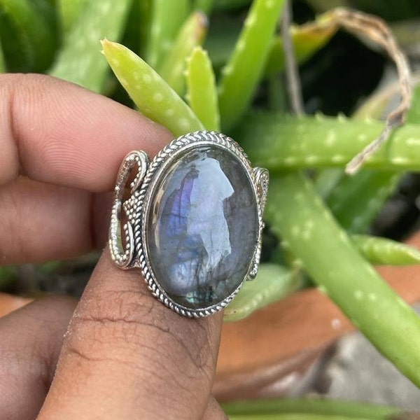 Labradorite Ring - Etsy