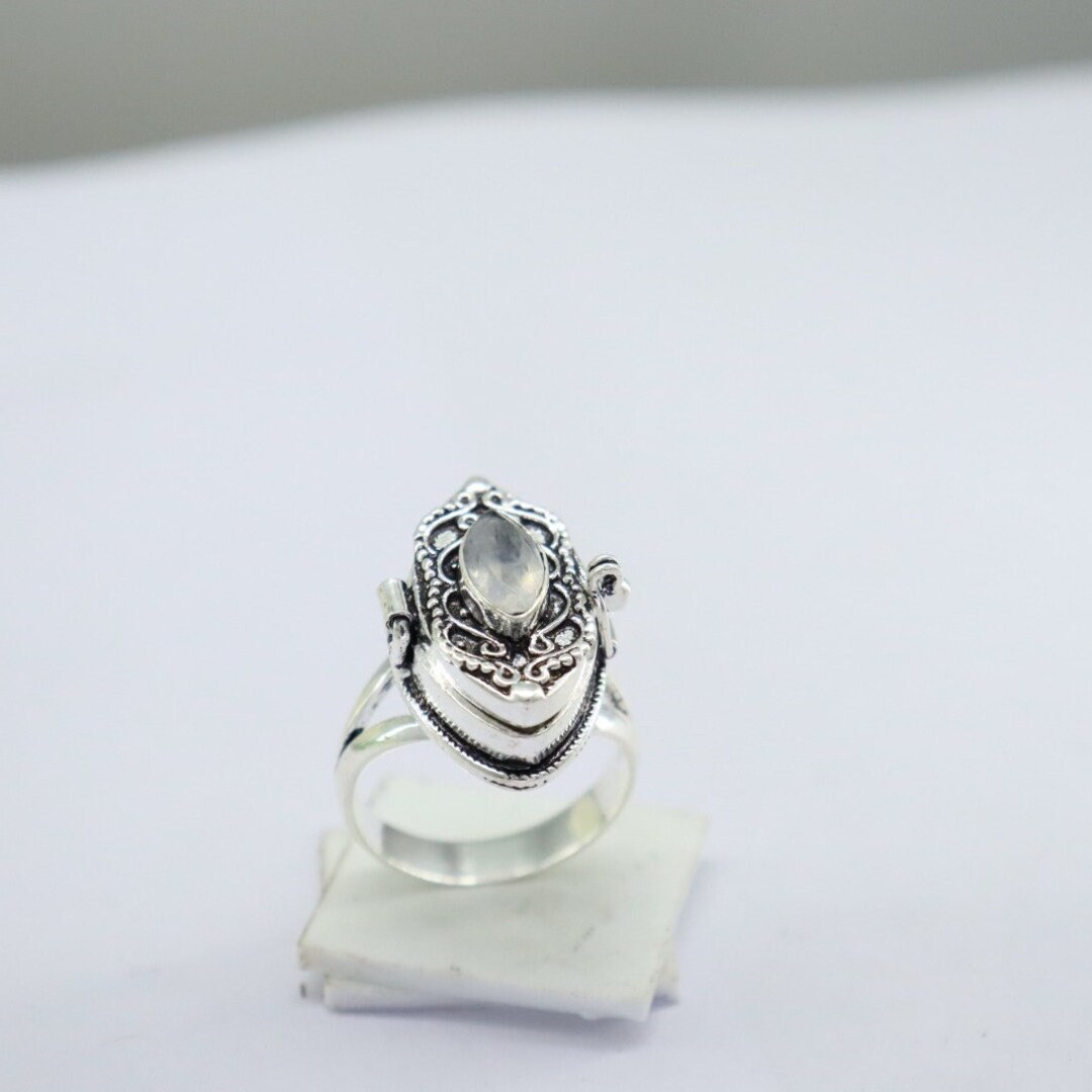 Beautiful Poison Ring,compartment Ring,moonstone Stone Poison Ring, 925 ...
