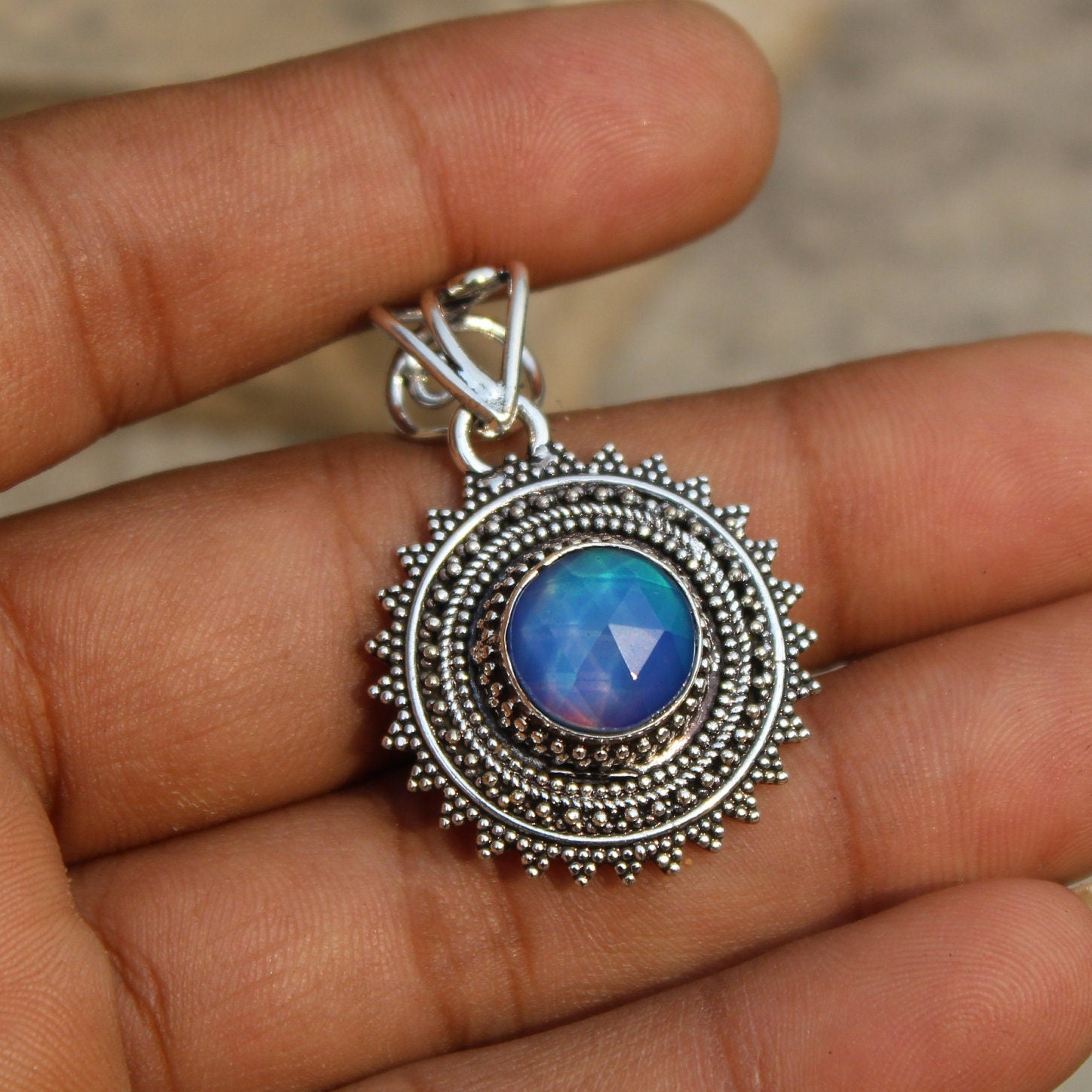 Aurora Opal Doublet Quartz Pendent for Woman Best for - Etsy