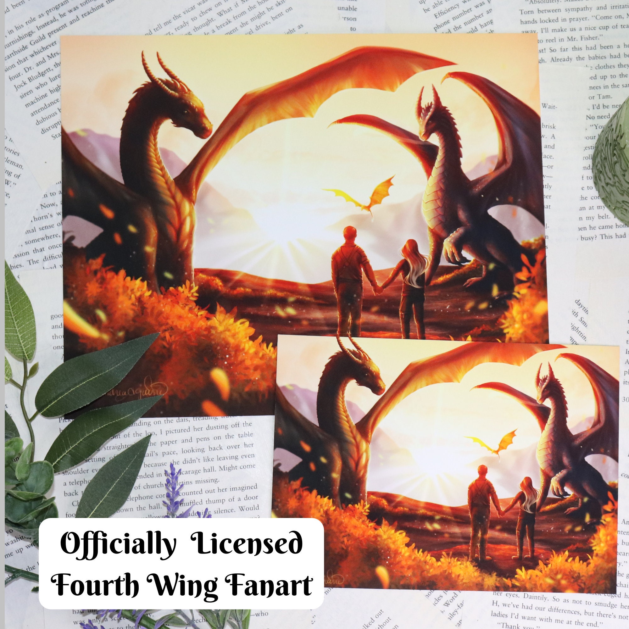 Fourth Wing Book Fanart Fantasy Book Lover Gift for Her Best - Etsy