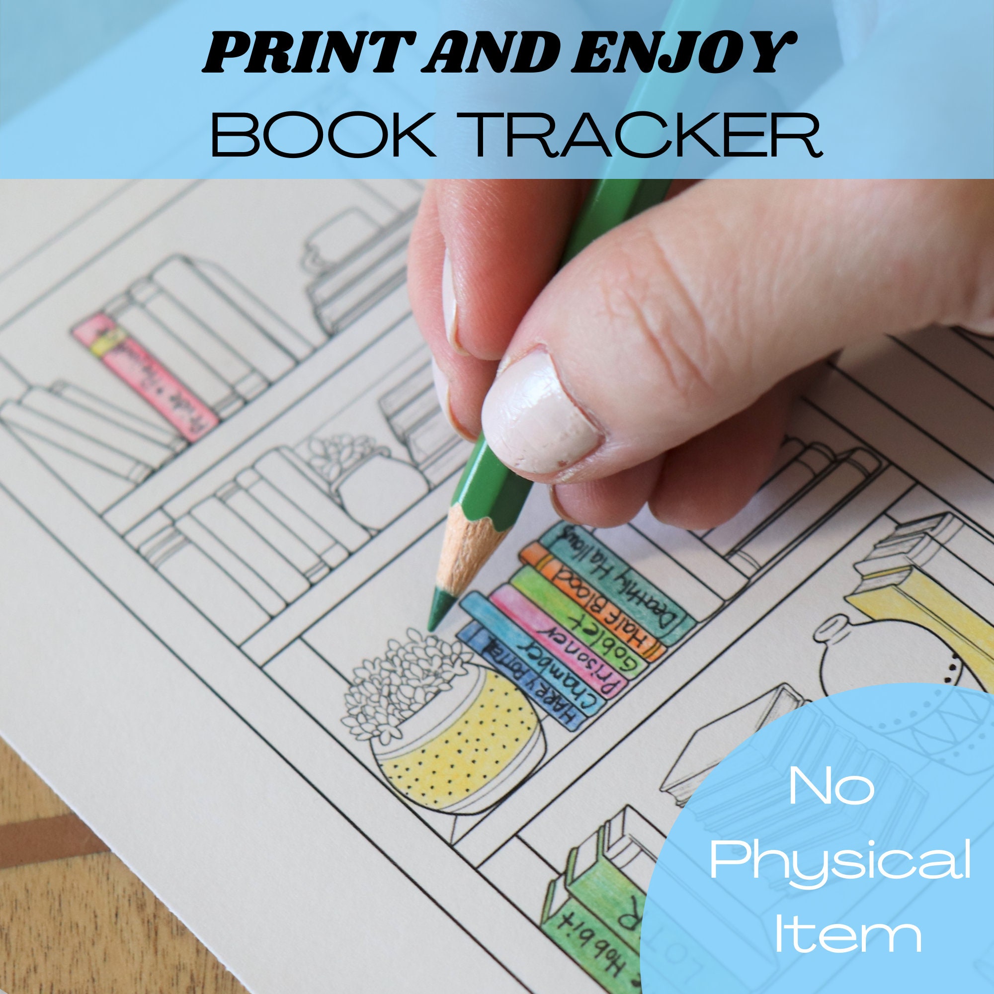 BOOK TRACKER BOOKMARK, Digital Download Bookmark, Printable Bookmark ...