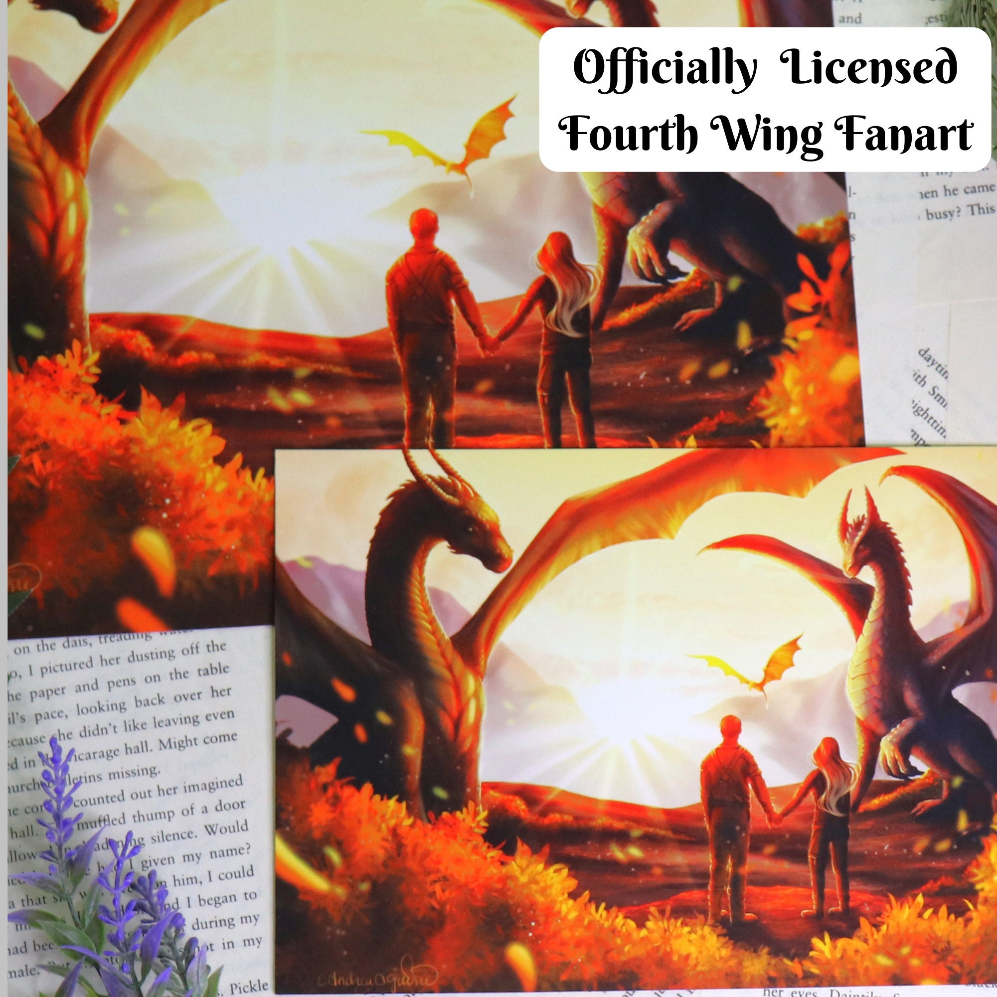 Fourth Wing Book Fanart Fantasy Book Lover Gift for Her Best Friend ...