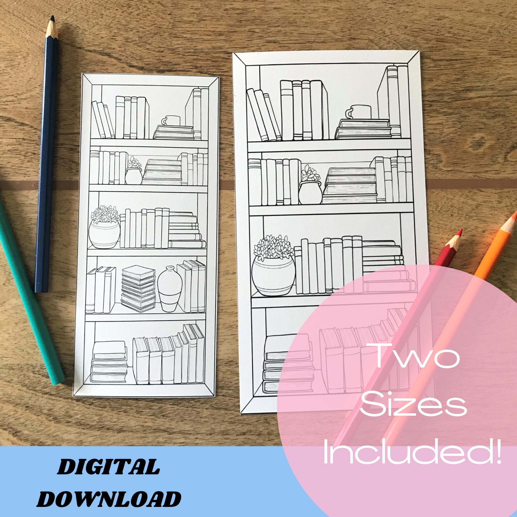 BOOK TRACKER BOOKMARK, Digital Download Bookmark, Printable Bookmark ...