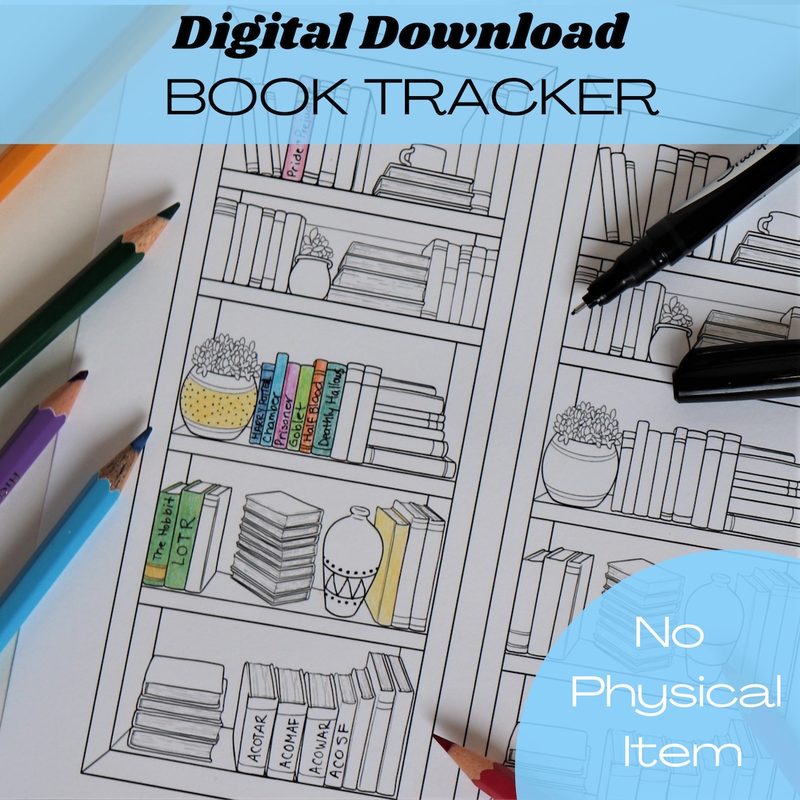 BOOK TRACKER BOOKMARK Digital Download Bookmark Printable - Etsy