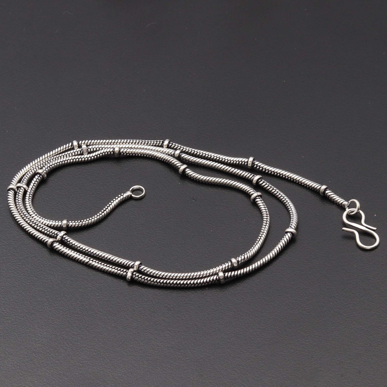 Silver Oxidized Chain 20 Inch handmade 925 Sterling Silver | Etsy