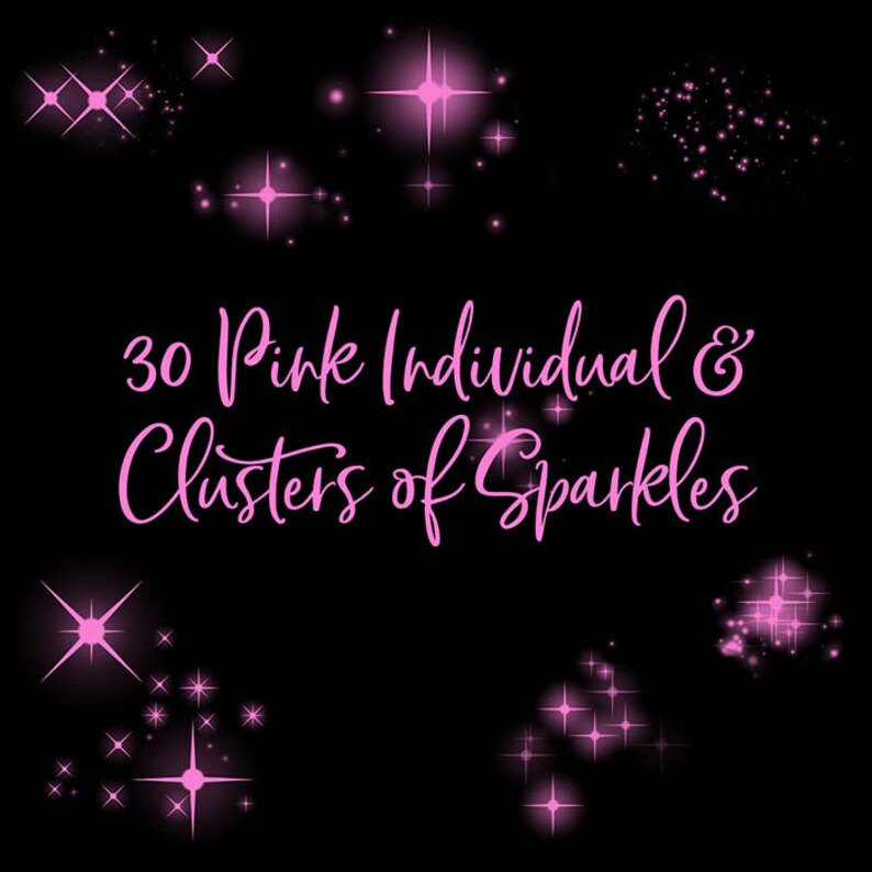 Individual & Clusters of Sparkles Pink and White Sparkly 60 - Etsy