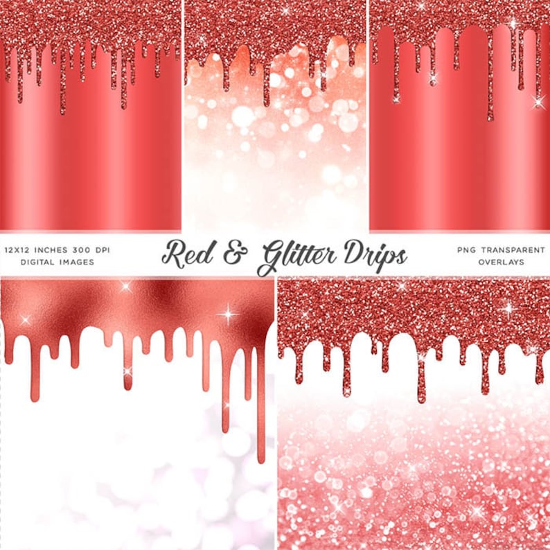 Red and Glitter Drips Backgrounds & PNG Transparent Images - Etsy