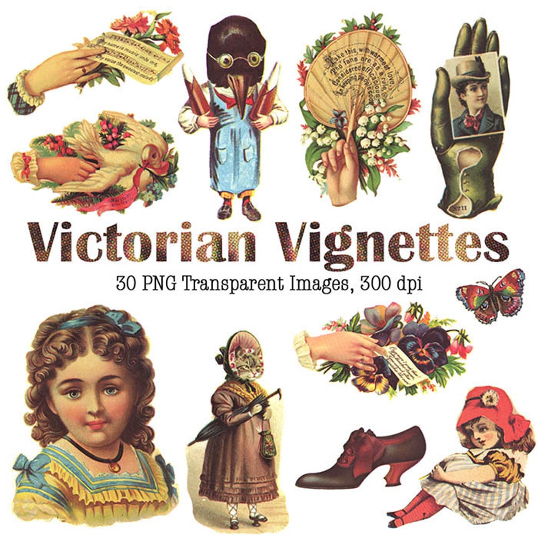 Victorian Vignettes Clip Art - 30 High Resolution Images - Instant ...