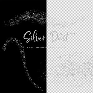 Silver Dust 01 - 6 PNG Transparent Overlays High Resolution - Instant ...
