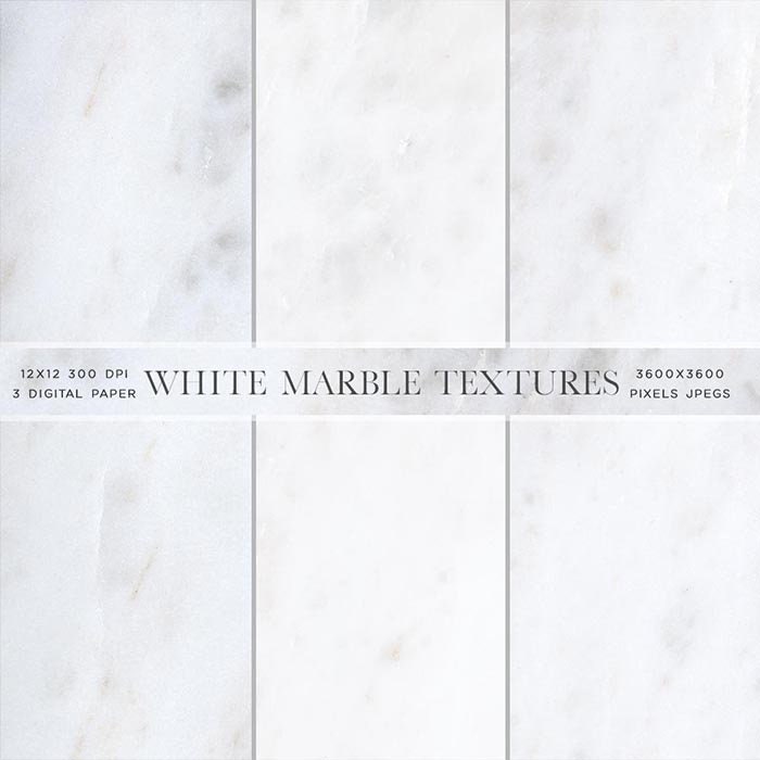 3 Soft White Marble Textures Backgrounds Digital Paper | Etsy