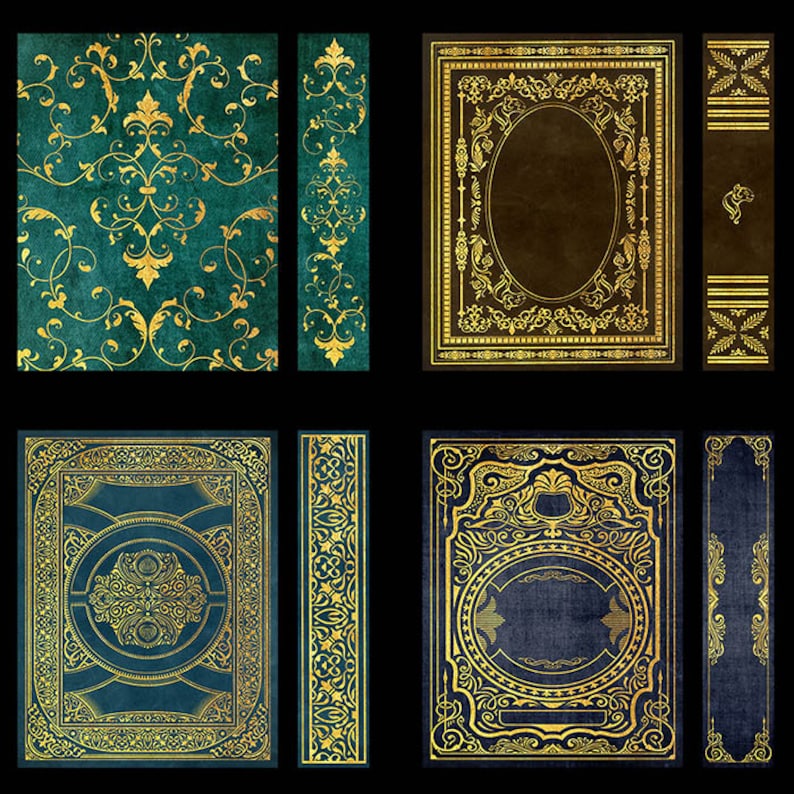 Ornate Book Covers With Gold Designs With Spine Vol 1 - 28 High ...