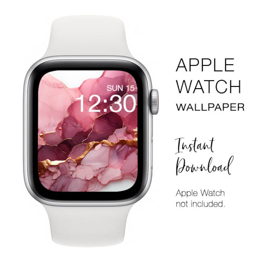 Apple Watch WALLPAPER - Abstract Ink Texture Maroon Burgundy White Gold ...