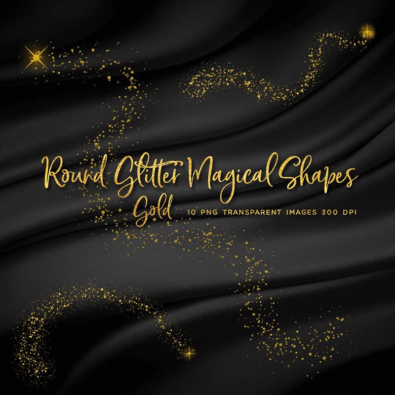 Gold Glitter Clipart - Etsy