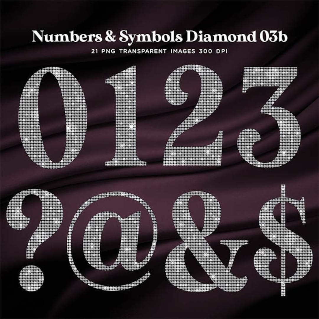 Numbers and Symbols Diamonds 03b - These Are Clip Art NOT Font - 21 PNG ...