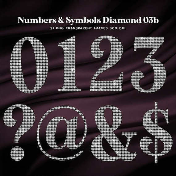 Numbers and Symbols Diamonds 03b These Are Clip Art NOT Font | Etsy