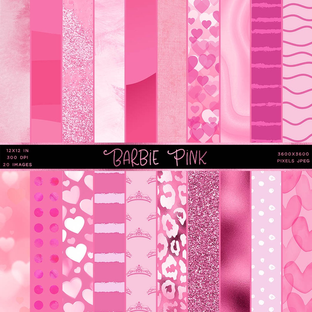 Barbie Pink Patterns Glitter Hearts Mixed Media - 20 High Resolution ...