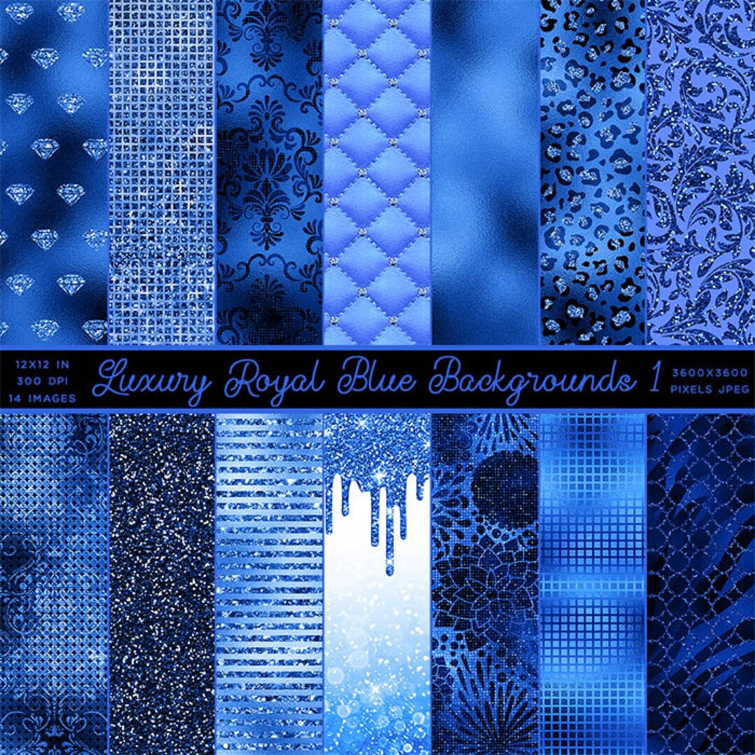 Luxury Royal Blue Backgrounds Vol1 Glitter Foil Texture Digital Paper ...