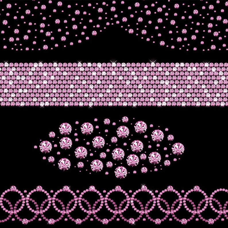 Diamonds Confetti & Borders Pink - Clip Art Gemstone - 13 PNG ...