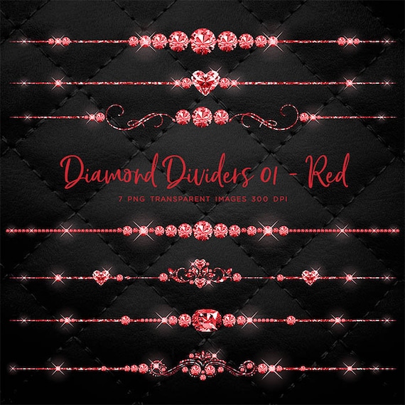 Red Diamond Dividers Clip Art Gemstone 7 PNG Transparent - Etsy