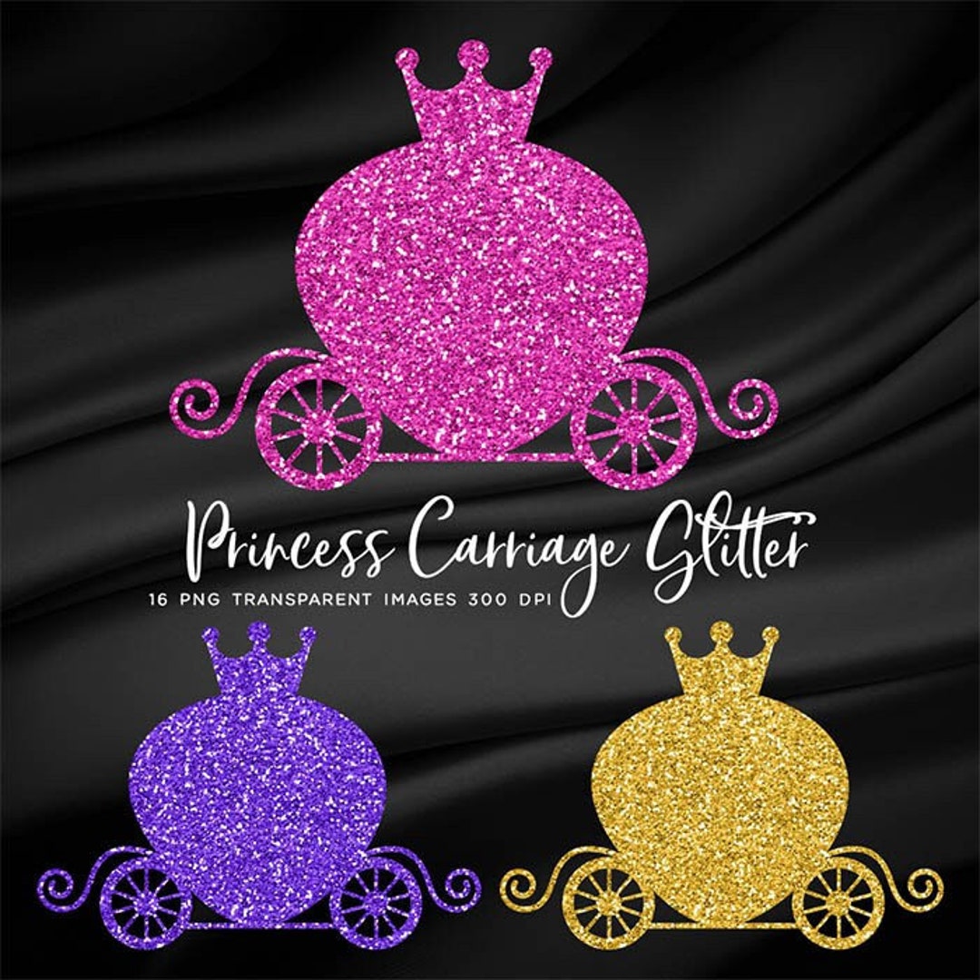 Princess Carriage Glitter Texture - 16 Different Colors PNG Transparent ...