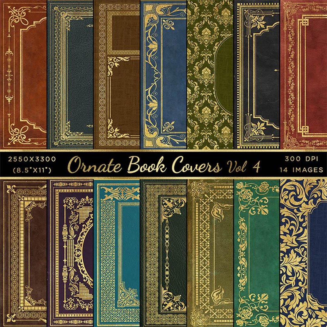 Ornate Book Covers With Gold Designs With Spine Vol 4 - 28 High ...