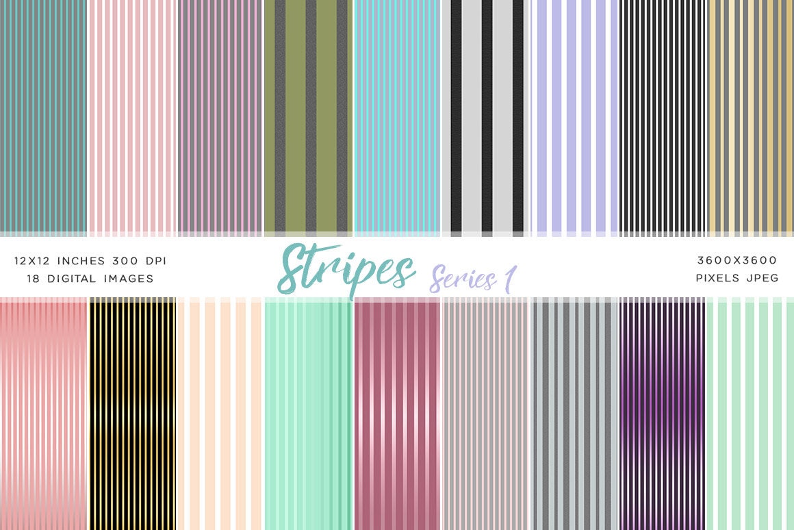Stripes Series 1 Backgrounds Instant Download Digital Clip Art | Etsy