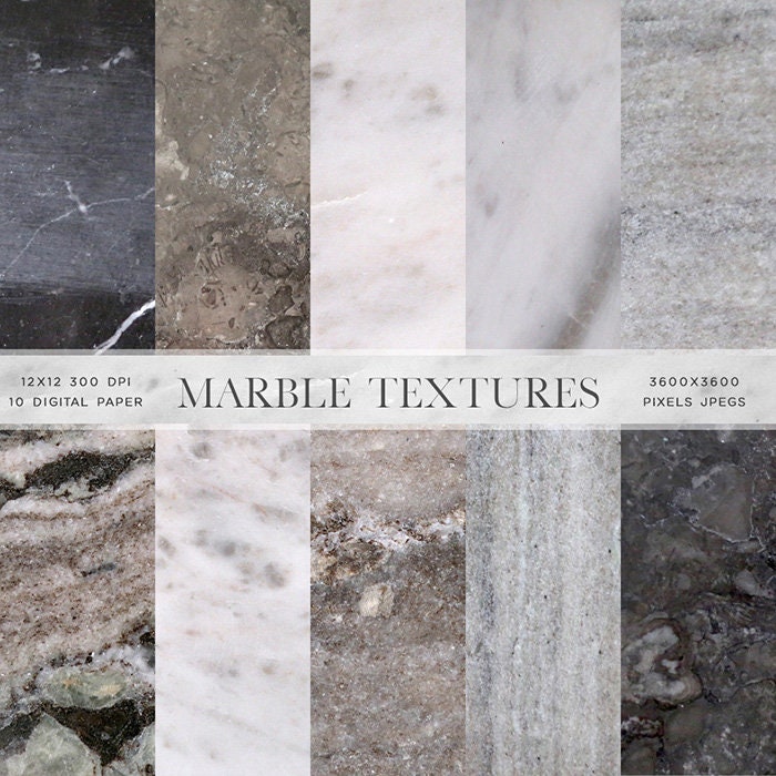 10 Marble Textures Backgrounds Digital Paper White Marble | Etsy