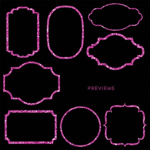 Glittery Frames 1 Pink Sparkly Glitter - 14 PNG Transparent Images High ...