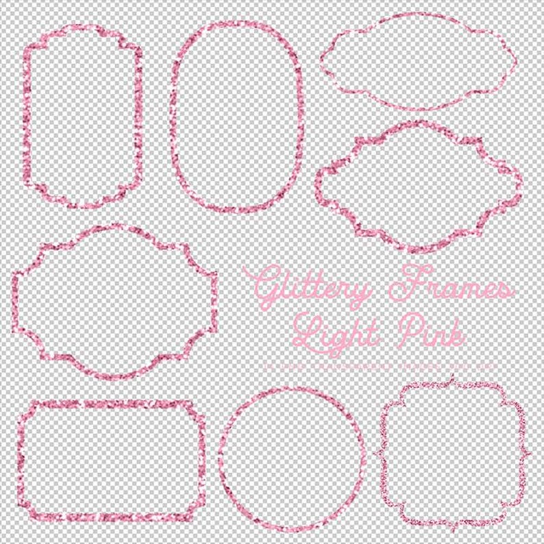 Glittery Frames 1 Light Pink Sparkly Glitter - 14 PNG Transparent ...