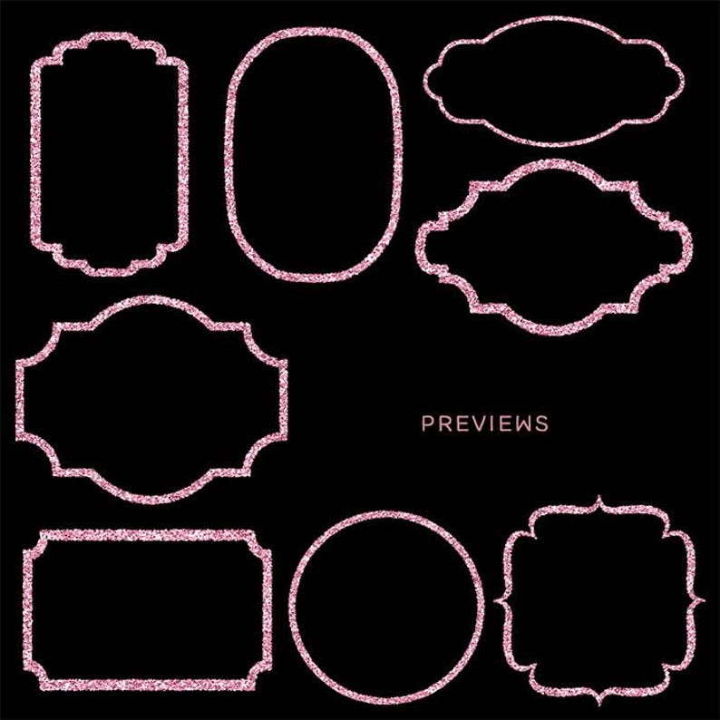 Glittery Frames 1 Light Pink Sparkly Glitter - 14 PNG Transparent ...