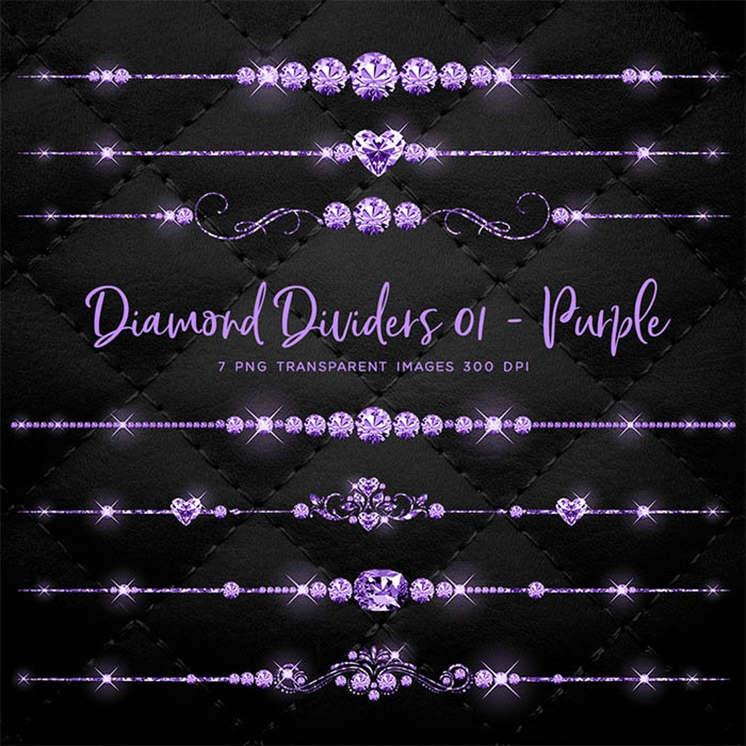 Purple Diamond Dividers Clip Art Gemstone - 7 PNG Transparent Images ...
