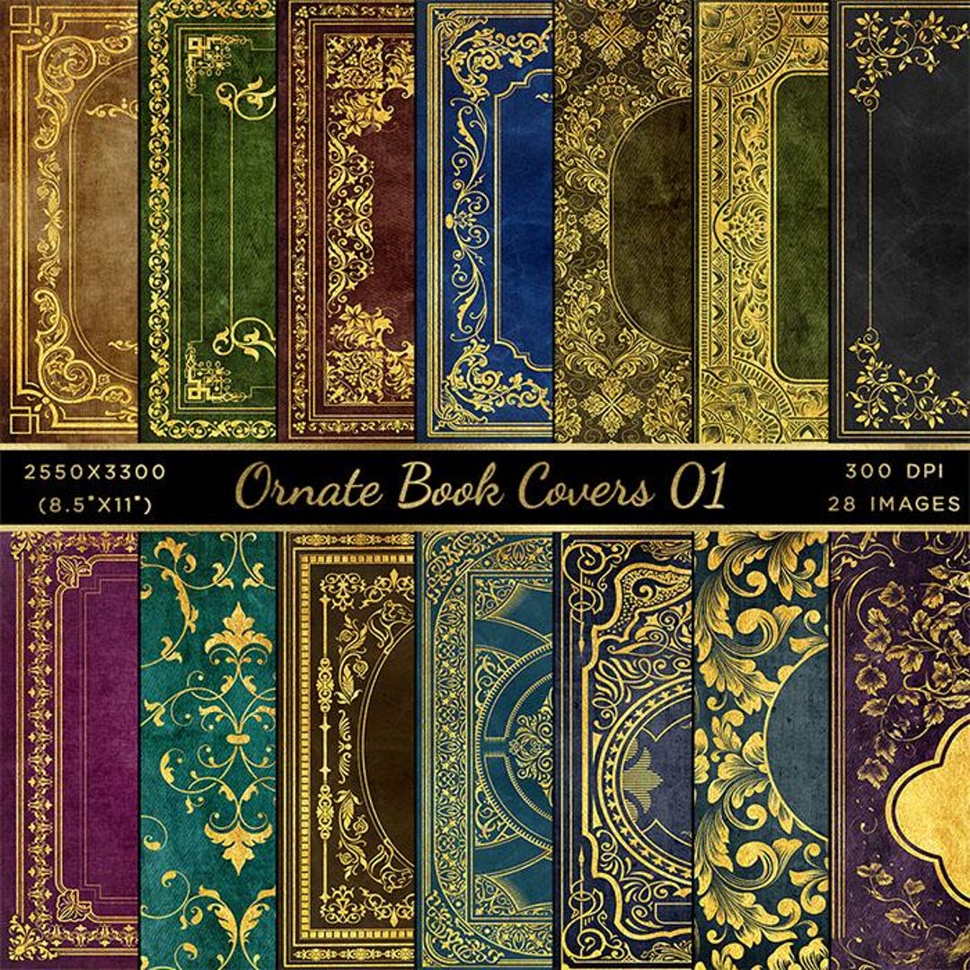 Ornate Book Covers With Gold Designs With Spine Vol 1 - 28 High ...